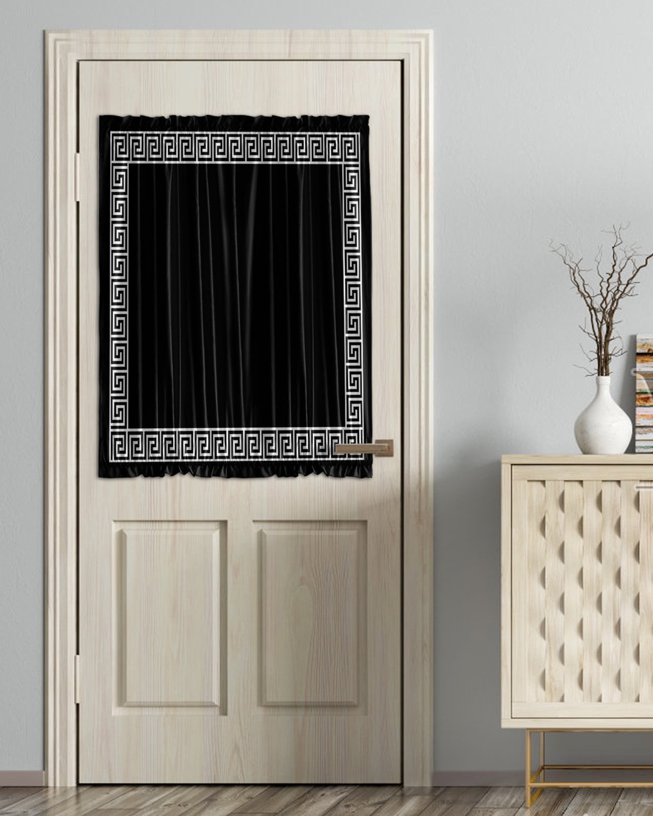 Black Blackout Curtains, French Door Curtains for Door Window, Modern ...