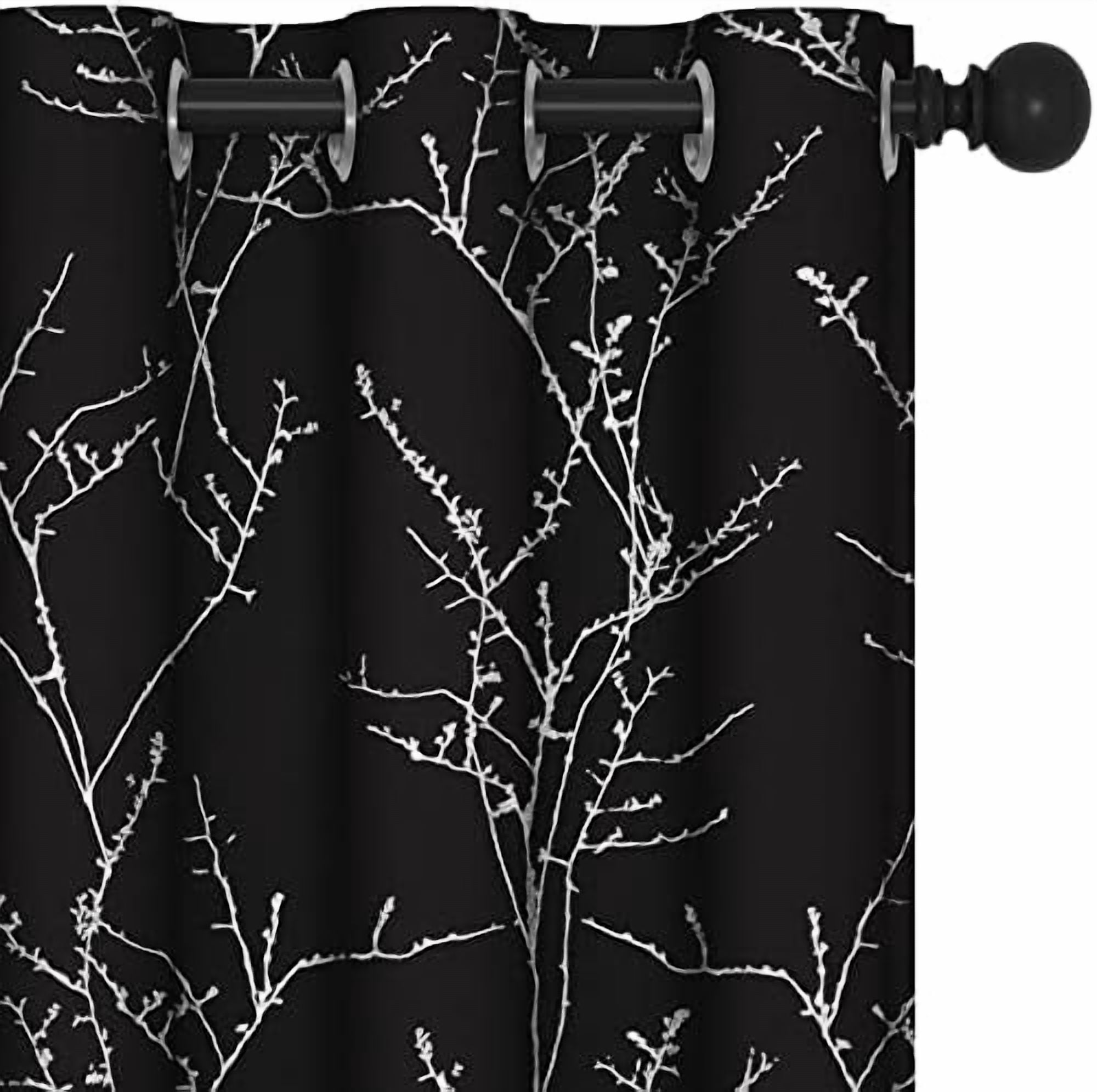 Black Blackout Curtains, Thermal Insulated Soundproof Privacy Curtain ...