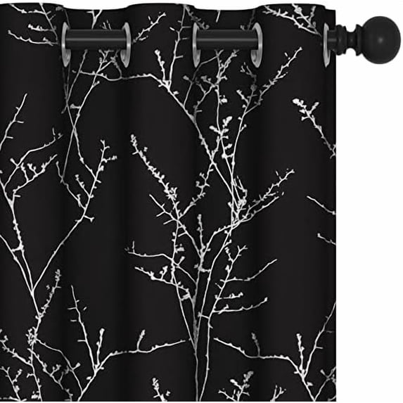 Black Blackout Curtains, Thermal Insulated Soundproof Privacy Curtain ...