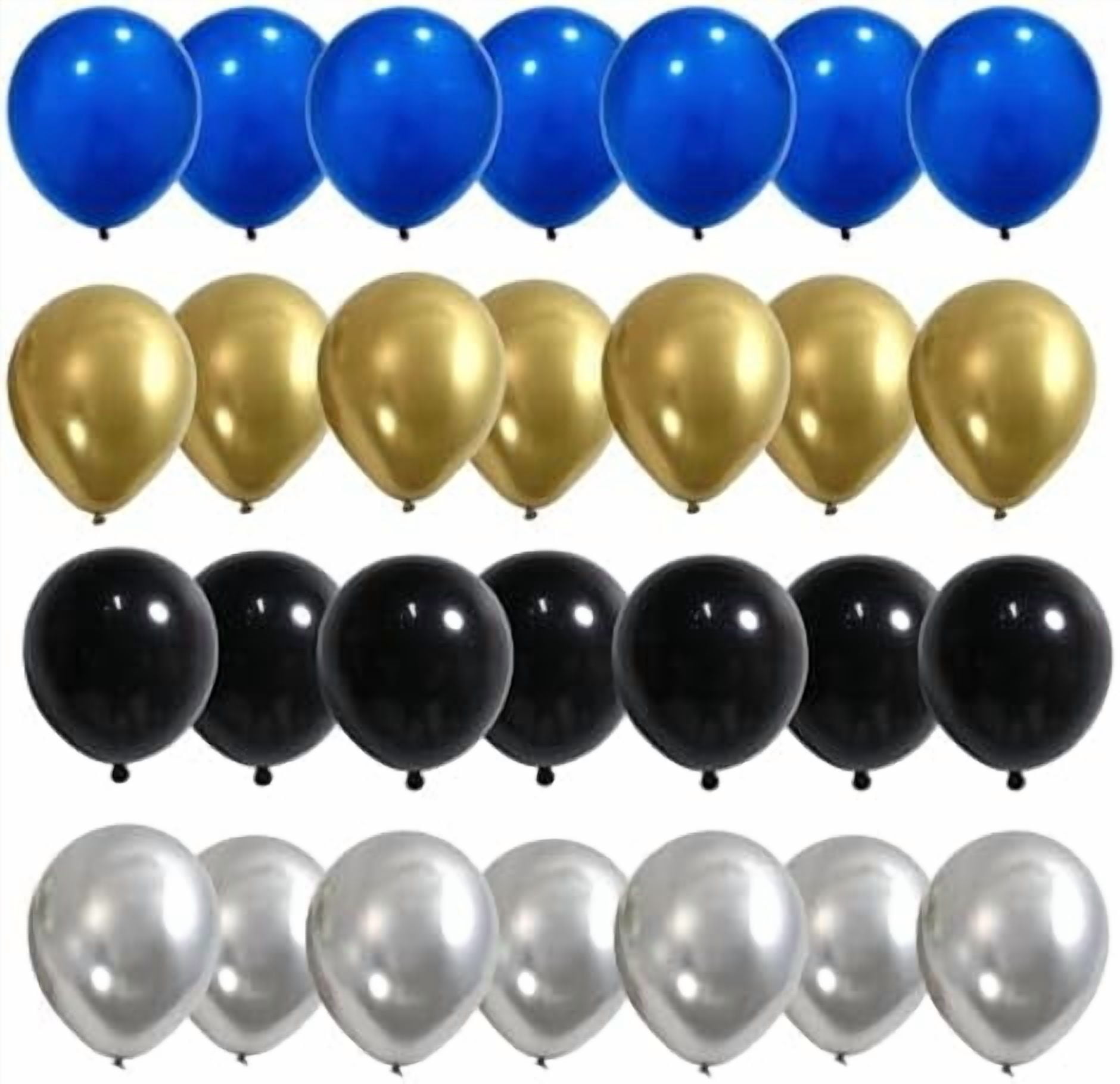 Black and Blue Balloons,Metallic Silver Gold Balloons Royal Blue Silver ...
