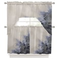 Black Blue Beige Kitchen Curtains Swag Valance and Tier Curtains Set 24 ...