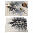 Black Blue Beige Placemats Set of 8 Ink Wash Painting Abstract Art ...