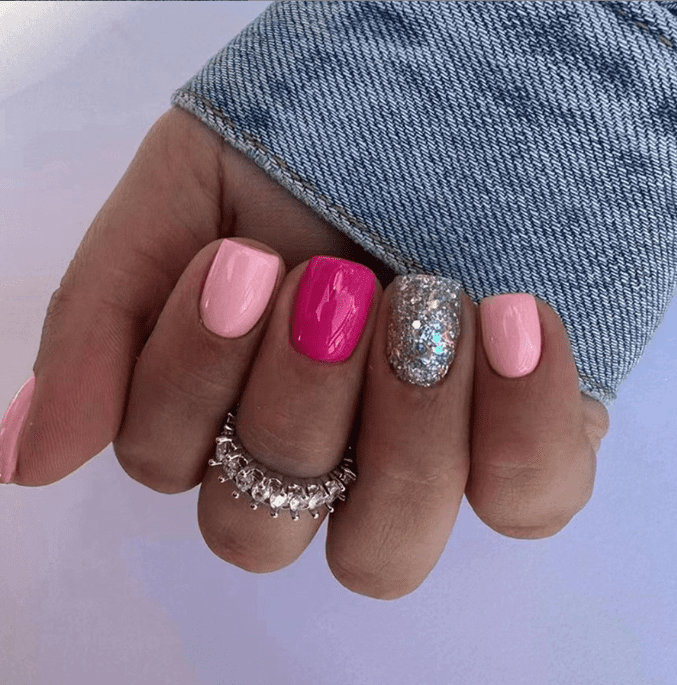 Black Blue Cat Eye Press On Nails with Silver - Short Square Fake Nails ...