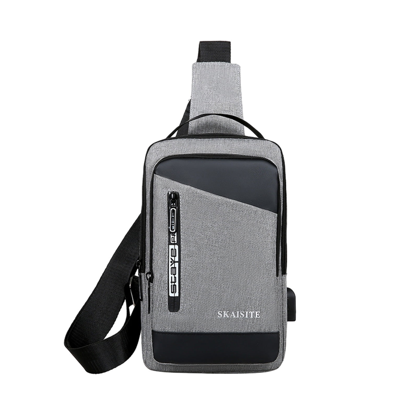 Black Blue Gray Sling Crossbody Backpack Shoulder Bag for Men Women ...