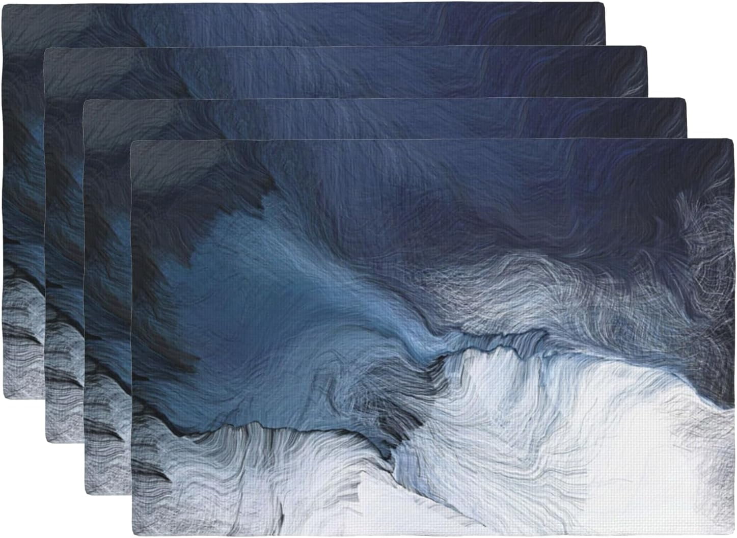 Black Blue Grey White Placemats Set of 4 Royal Gray Modern Art Abstract ...