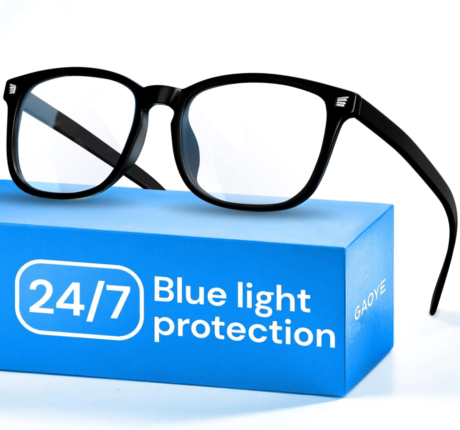 Black Blue Light Glasses for Computer & Gaming - Anti UV Ray Lenses ...