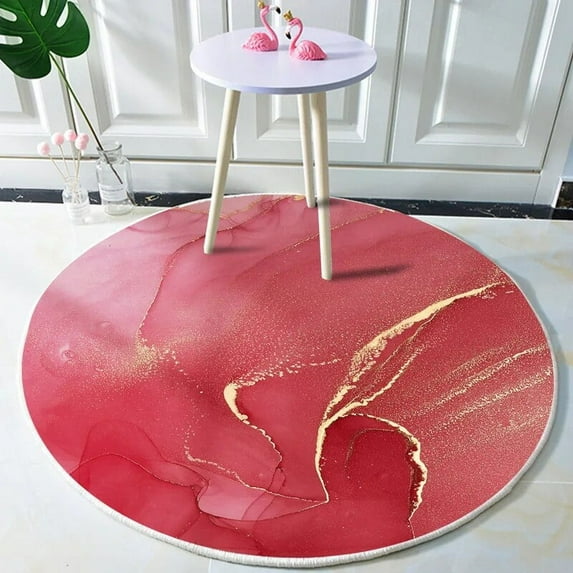 Black Blue Marble Printed Round Carpet Anti-Slip Kitchen Entrance ...