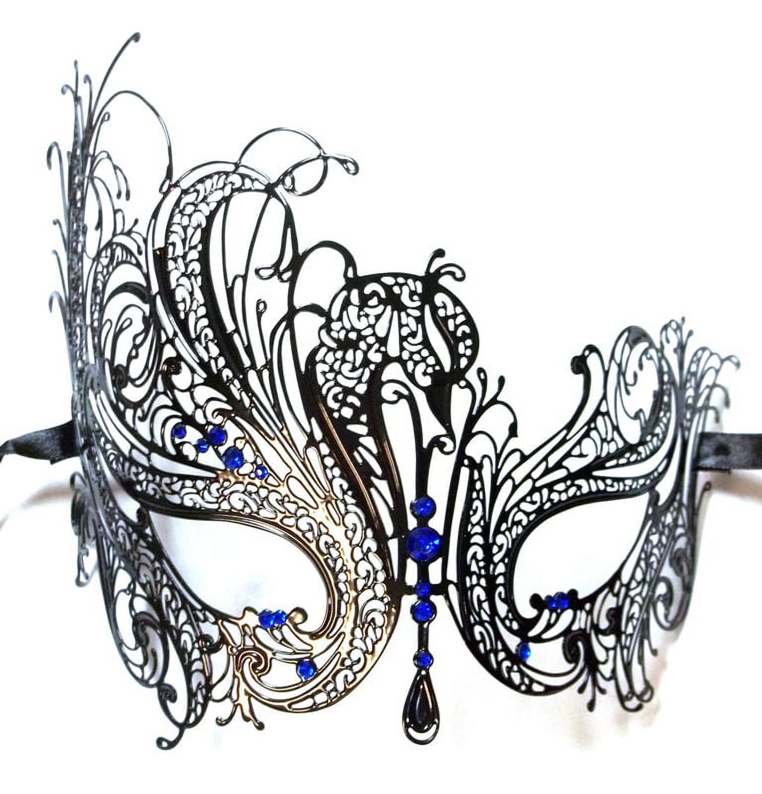 Royal Blue And Black Masquerade Mask