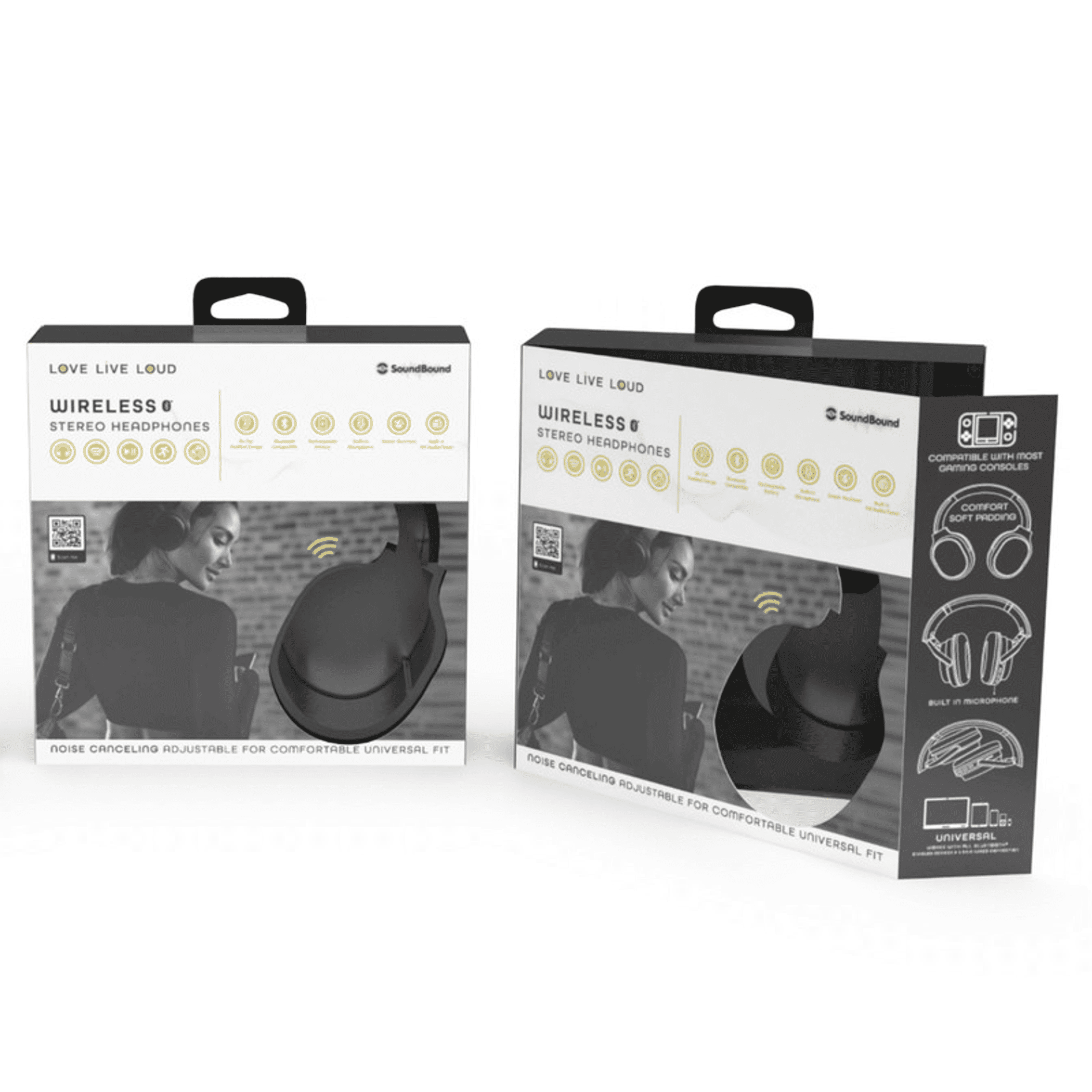 Navy Blue Bluetooth Headphone with black soft comfort padding & Chrome ...
