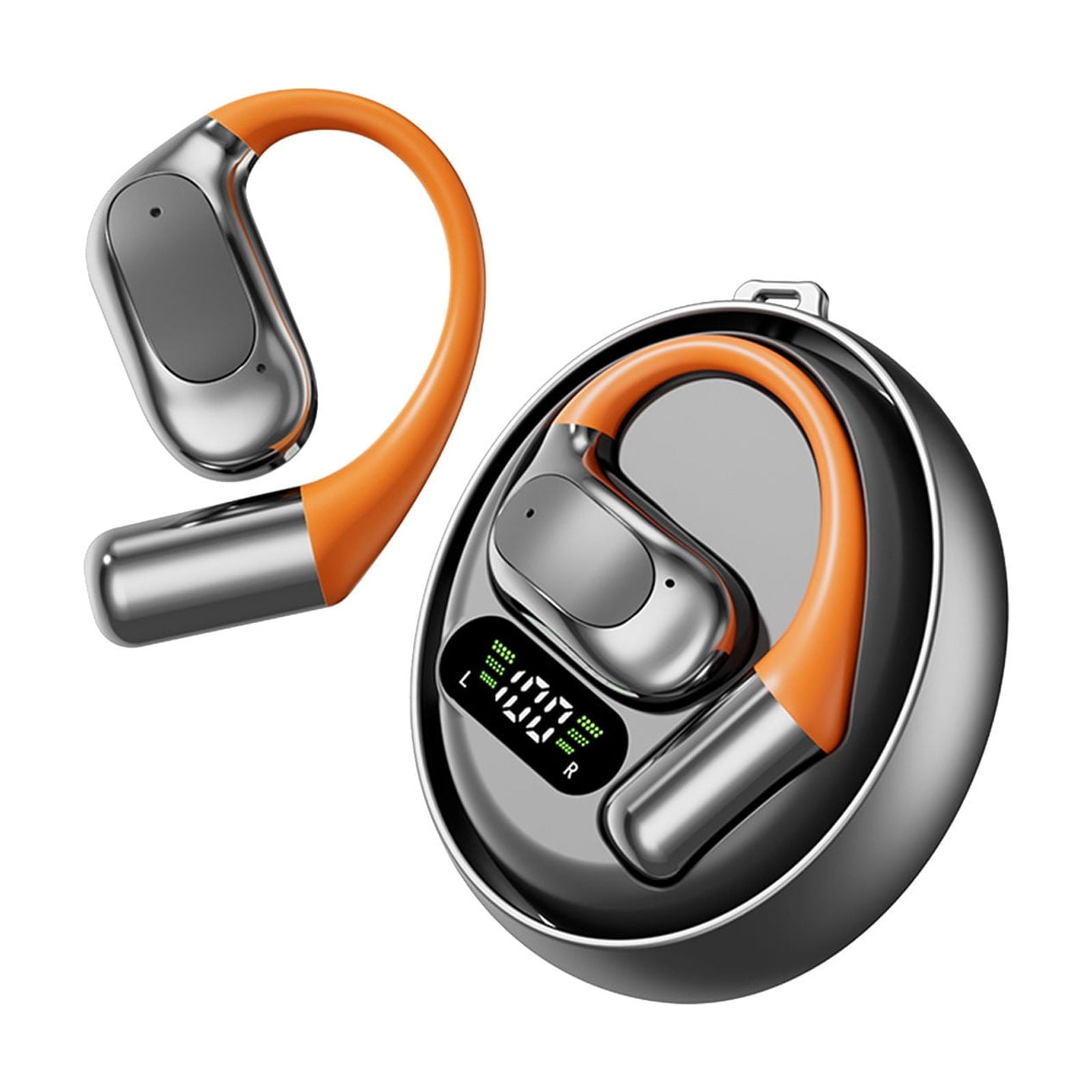 Black Bluetooth Open-Ear Headphones 5.4 Wireless Sports Earphones With ...