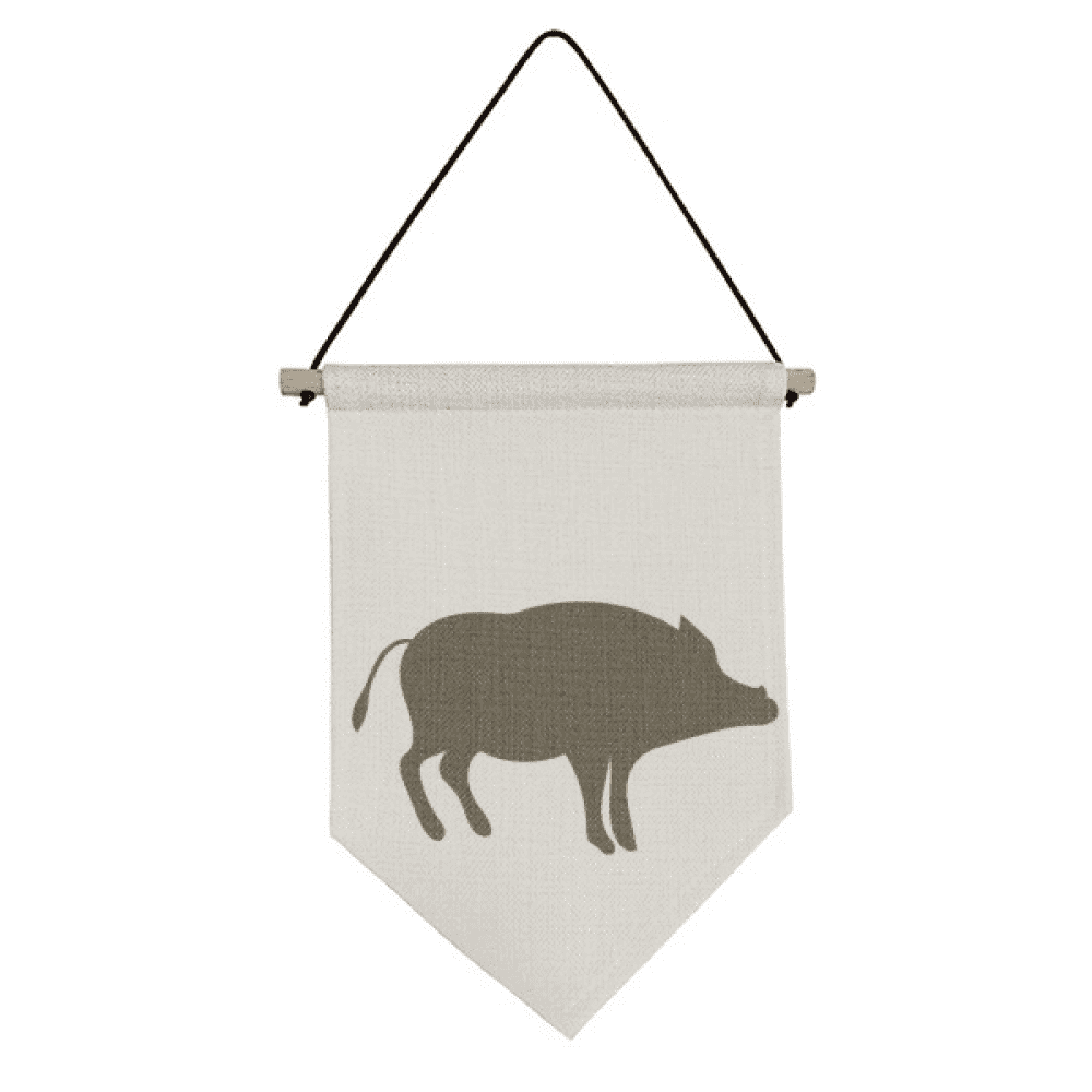 Black Boar Cute Animal Portrayal Canvas Flag Hanging Wall Art Decor ...
