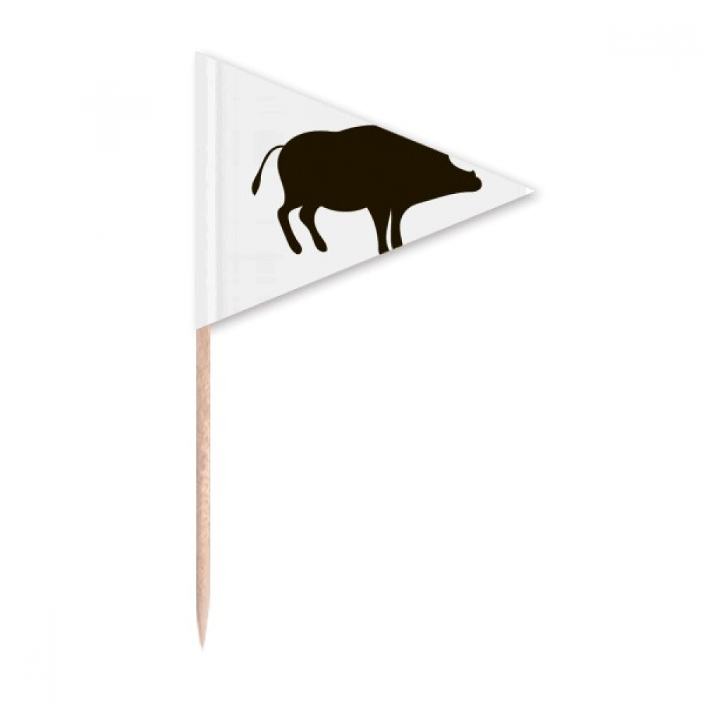 Black Boar Cute Animal Portrayal Toothpick Triangle Cupcake Toppers ...