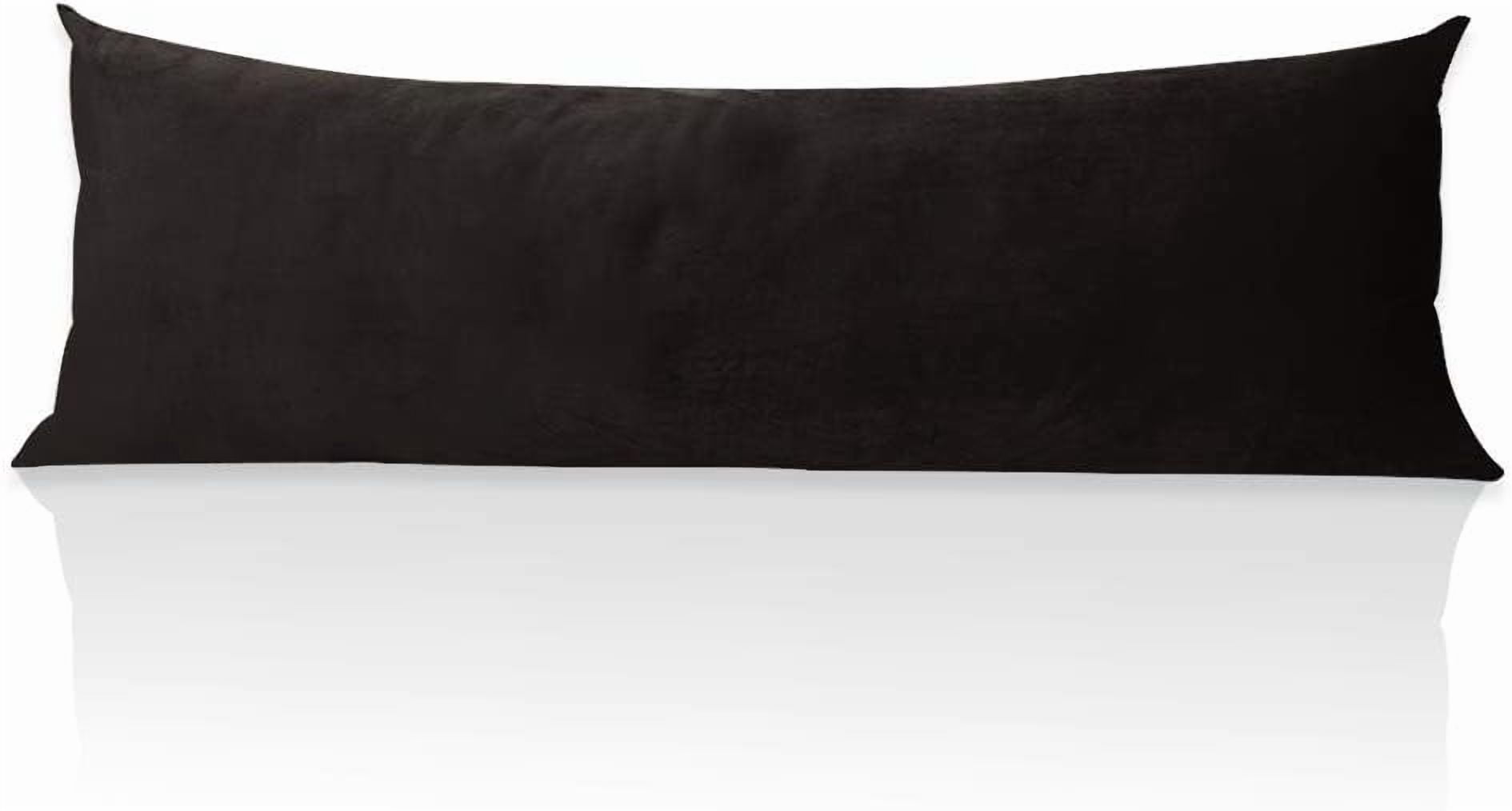 Black Body Pillow Pillowcase, 20 x 54 inches Soft Velvet Body Pillow ...