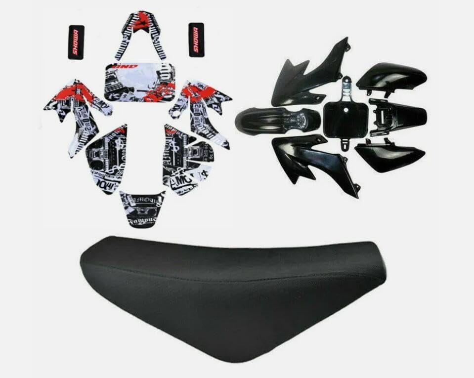 Black Body Plastics Fender Kit & Stickers Decals Kit Graphics and Tall ...