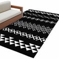 Black Boho Area Rug 4x6 Washable Rug Non Slip Ethnic Tribe Striped ...