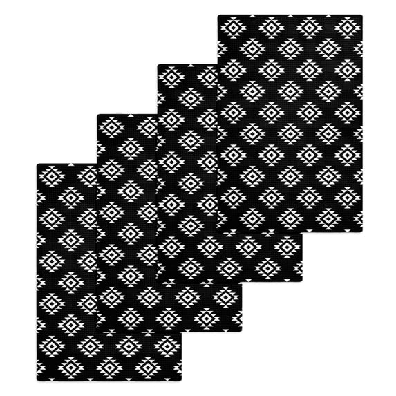 Black Boho Geometric Kitchen Dish Towels for Drying Dishes Set of 4 ...