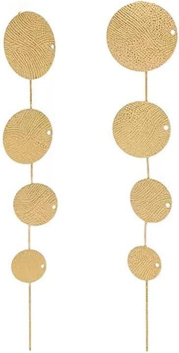 Black Boho Long Drop Dangle Geometric Round Earrings for Women[s459 ...