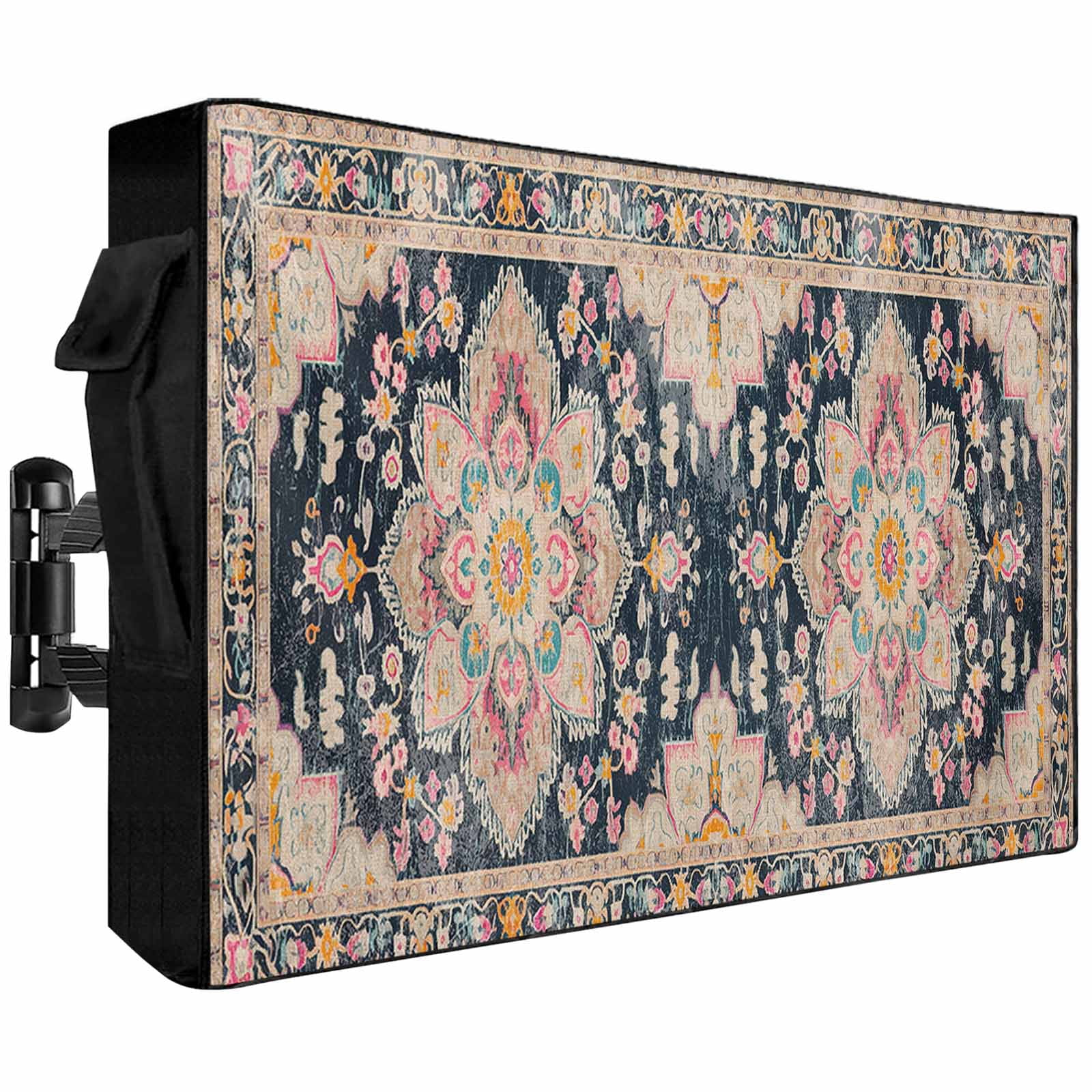 Black Boho Outdoor TV Cover 60 to 65 inch Oriental Medallion Retro ...