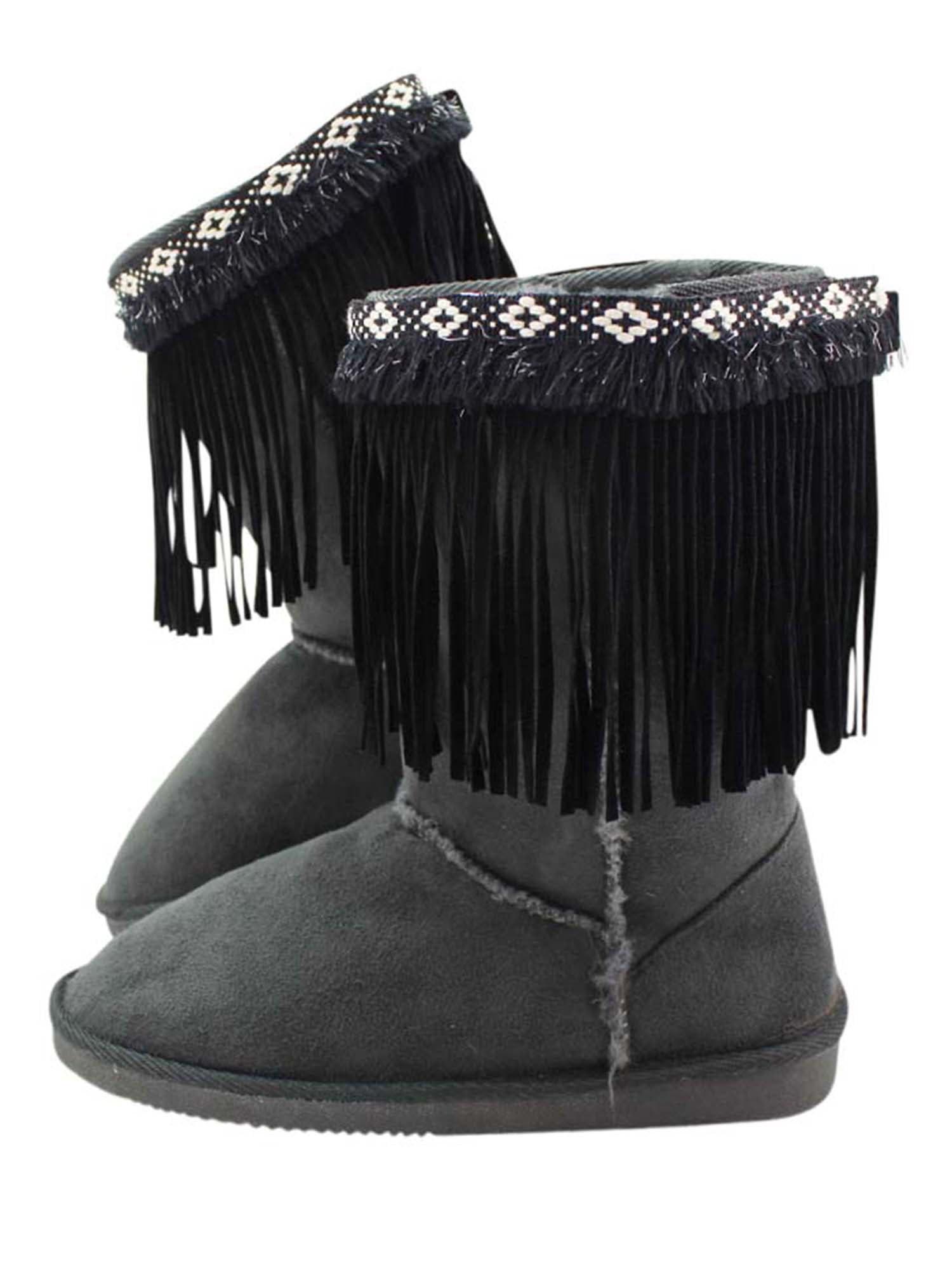 Black Boho Style Wispy Fringe Boot Topper - Walmart.com