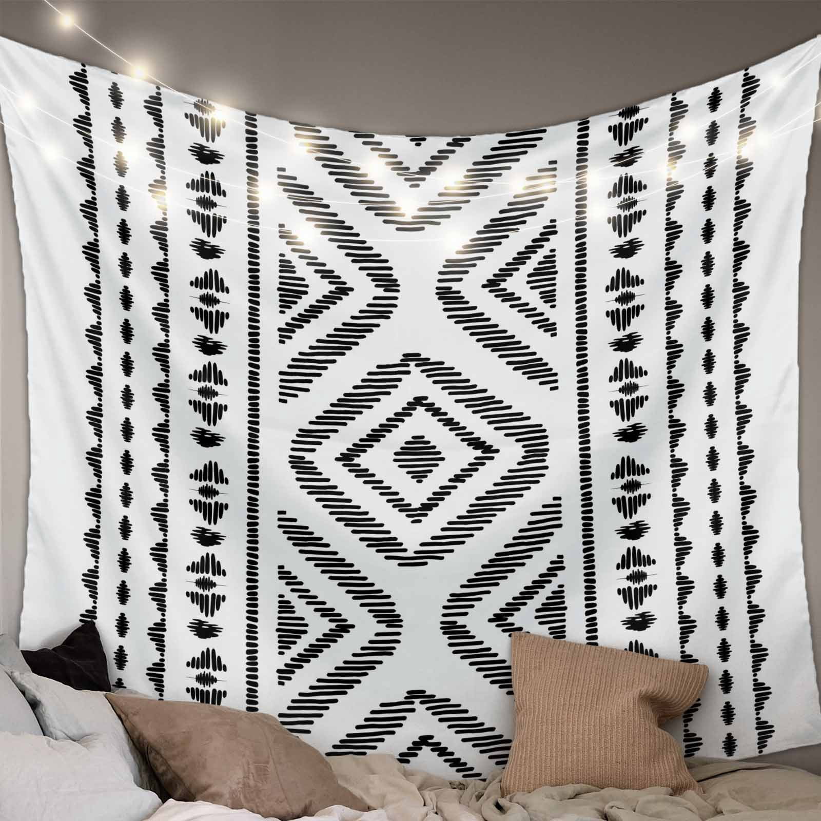 Black Boho Tapestry for Bedroom Wall Hanging Tapestry, Vintage ...