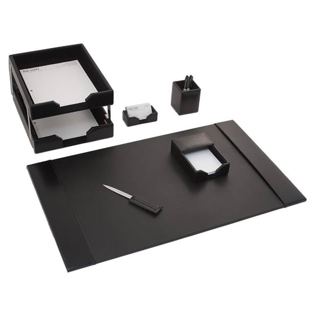 Black Bonded Leather 8-Piece Desk Set - Walmart.com