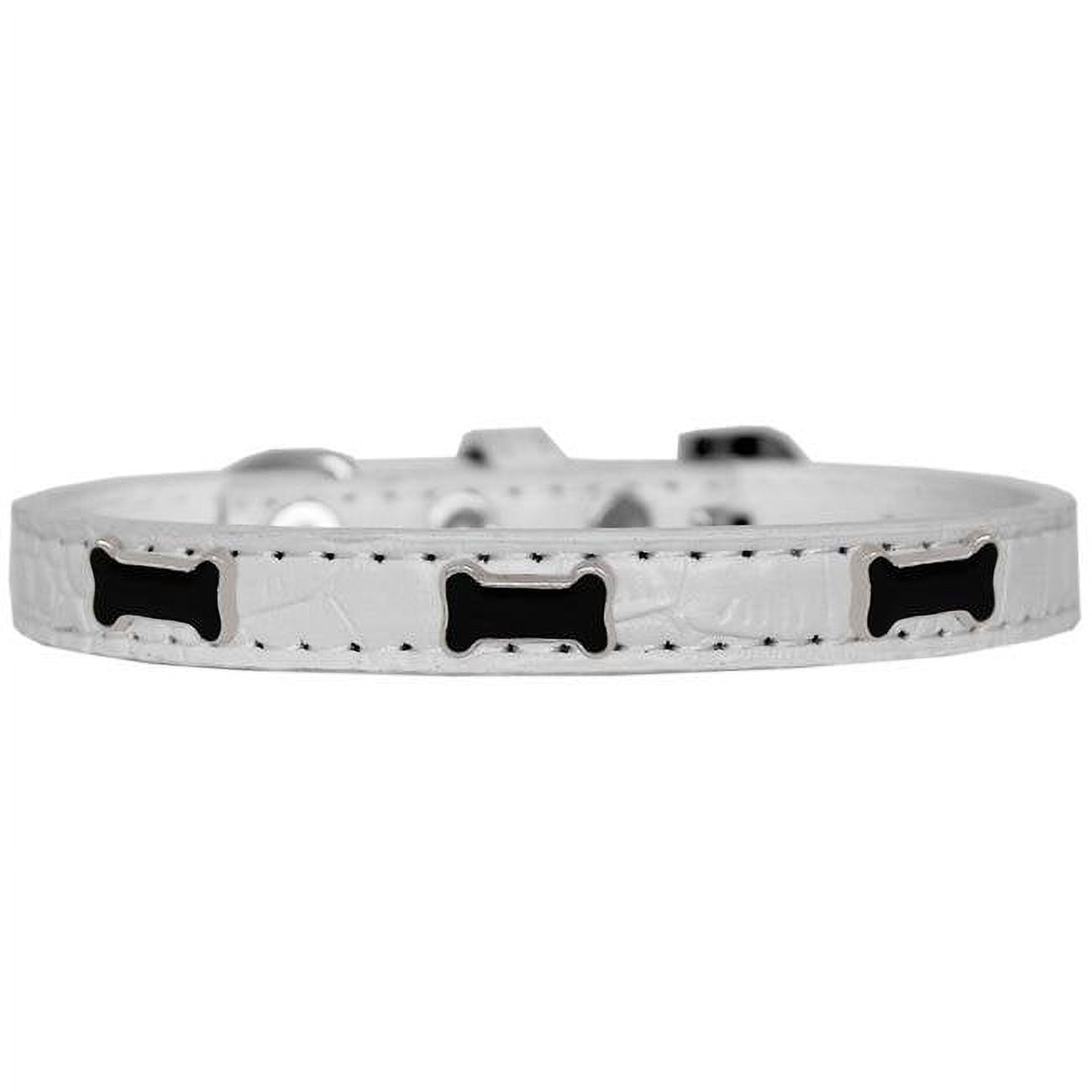 Black Bone Widget Croc Dog Collar, White - Size 20 - Walmart.com