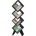 Black Bookshelf - Small Book Shelf, 4-Tier Tall Bookcases Book ...