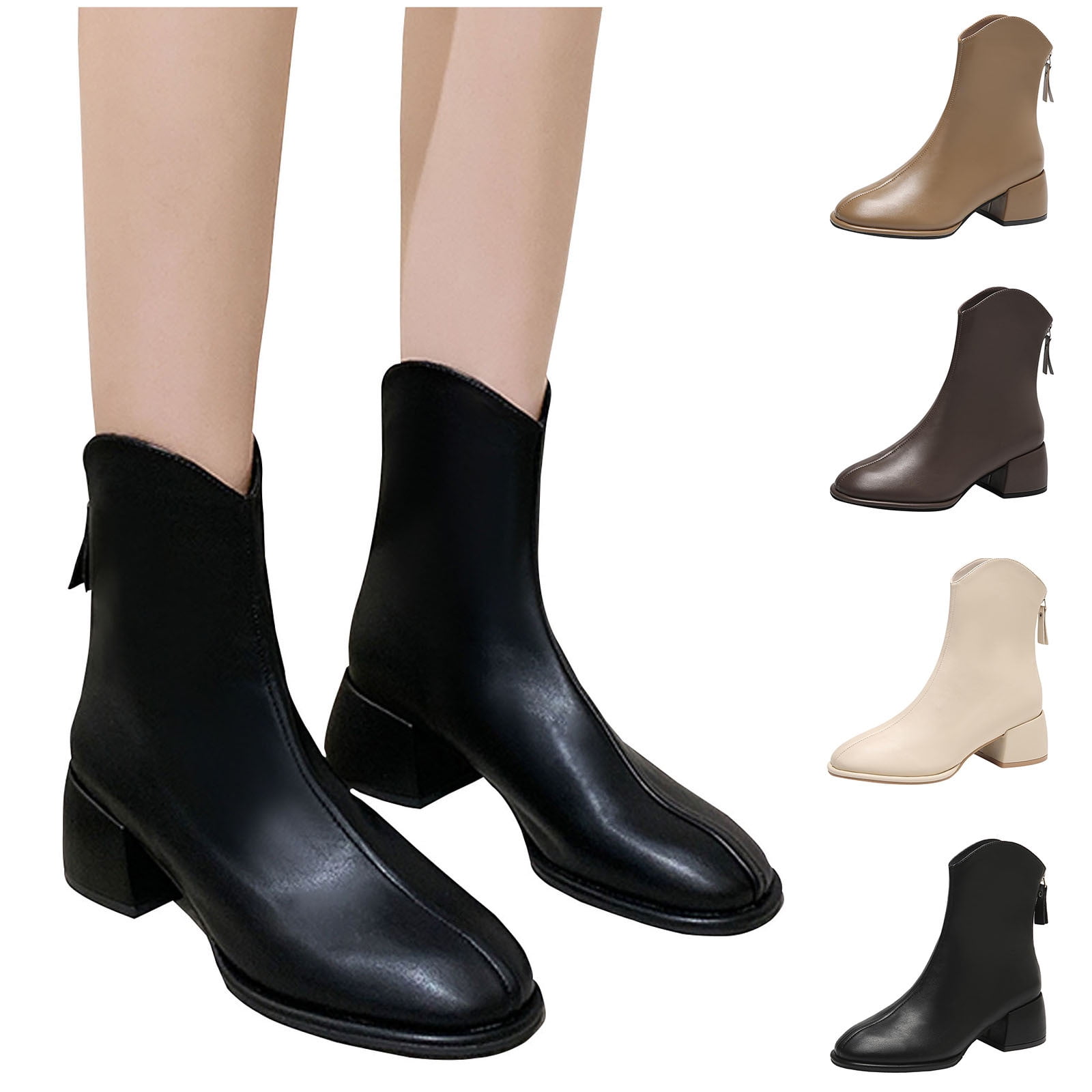 Black Booties TKYCMSUAKI Dress Boot for Women Fashion Casual Cowboy ...