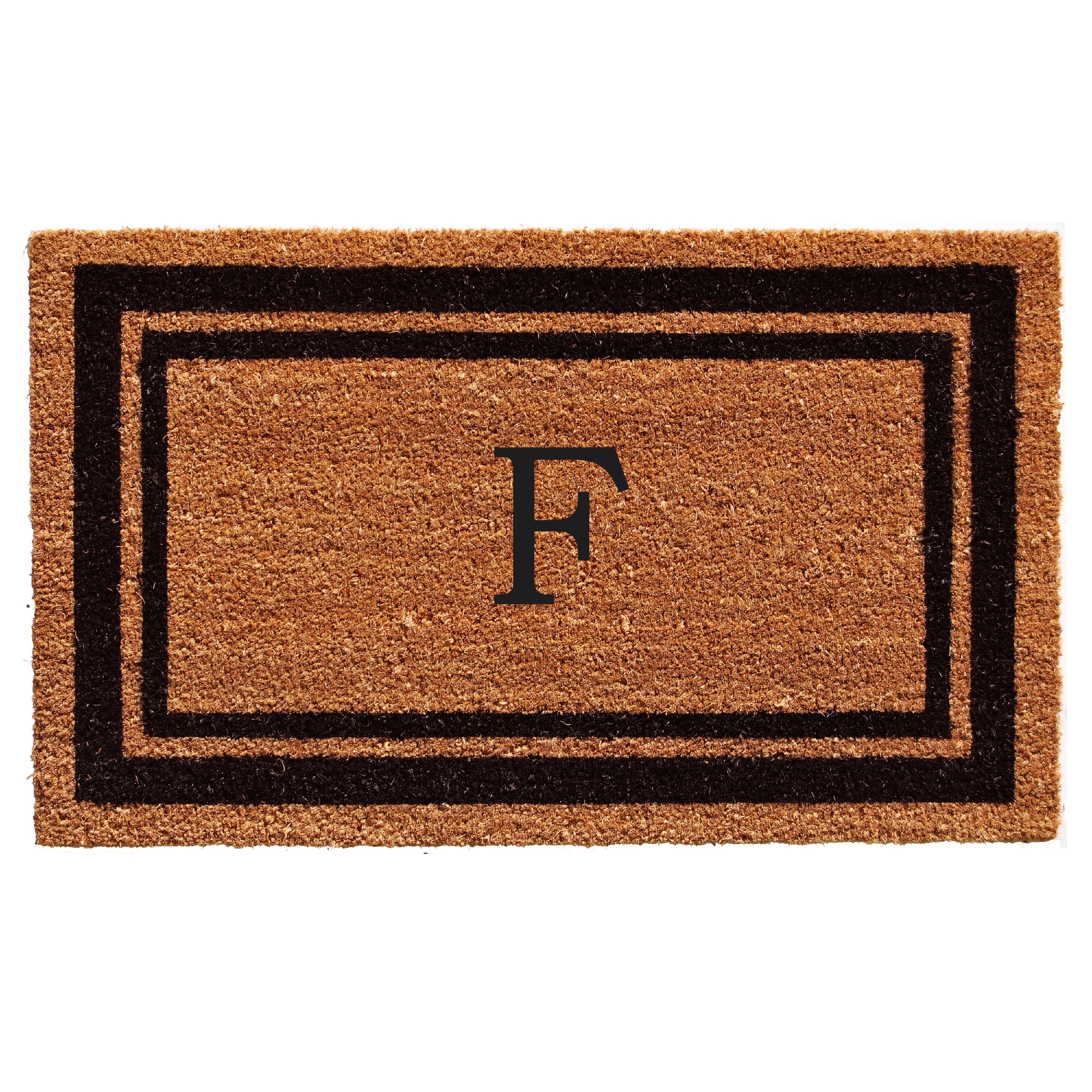 Black Border Monogram Doormat (Letter F) - Walmart.com