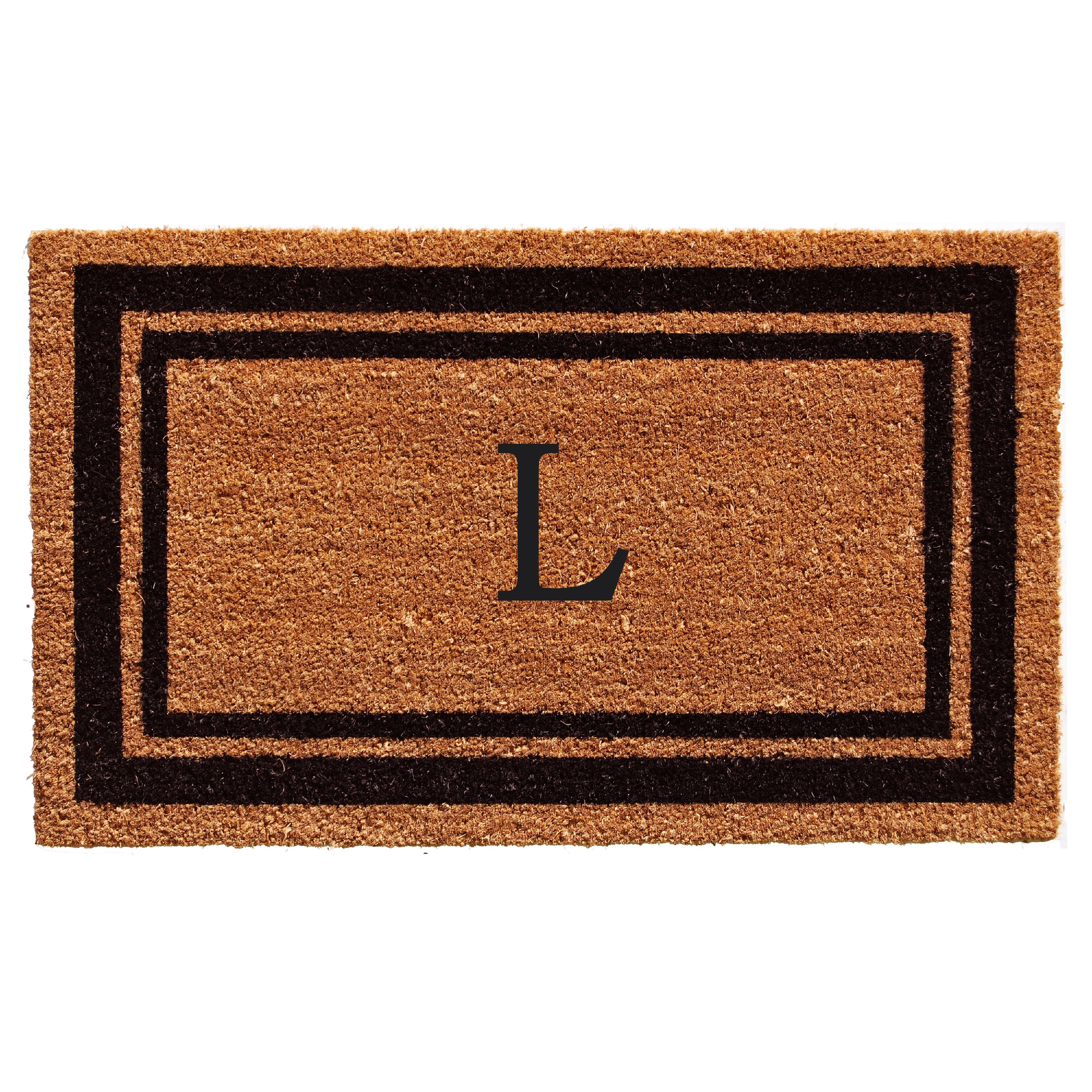 Black Border Monogram Doormat (Letter L) - Walmart.com