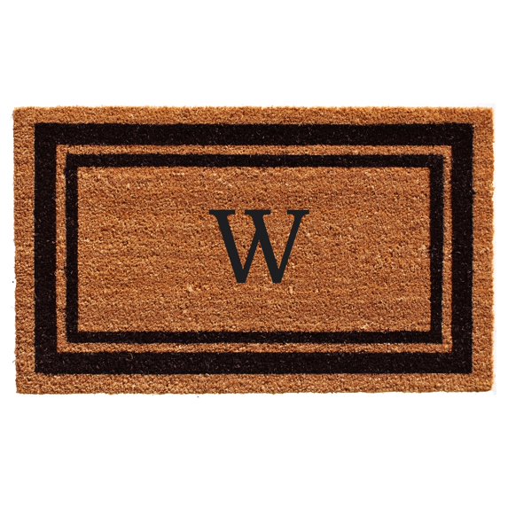 Black Border Monogram Doormat (Letter W) - Walmart.com