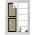 Black Border Window Privacy Film Farmhouse Burlap Weave Texture Beige ...