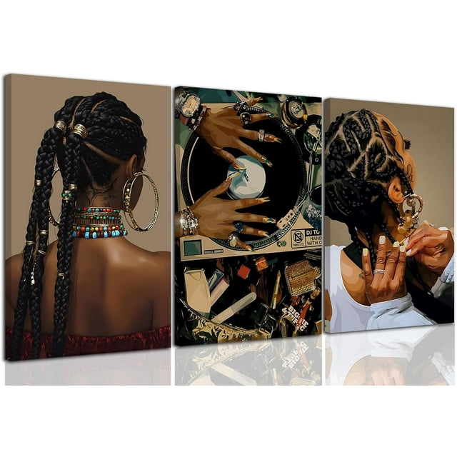 Black Botanical Canvas Wall Art Set of 3 Vintage Floral Art Moody Flower Wall Decor Dark ...