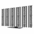 Black Botanical TV Cover for 65 Inch Screen, Stretch Fabric Dustproof ...