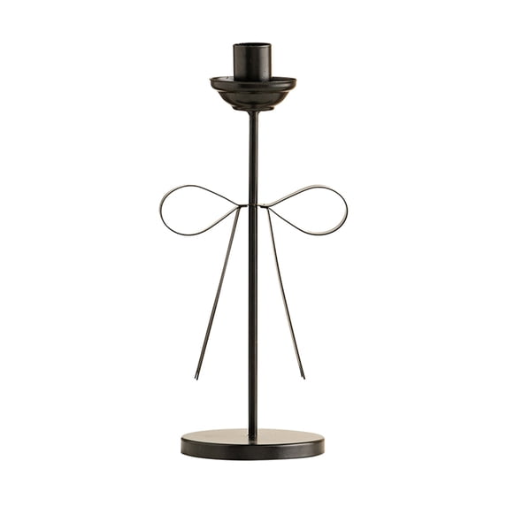 Black Bow Metal Candle Holder Modern Curved Candle Stand Dining Table ...