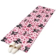 Black Bow Pink Leopard Kitchen Runner Rug 2x6 Washable Runners for ...