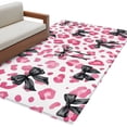 Black Bow Pink Leopard Living Room Rug 4x6 Washable Area Rug for ...