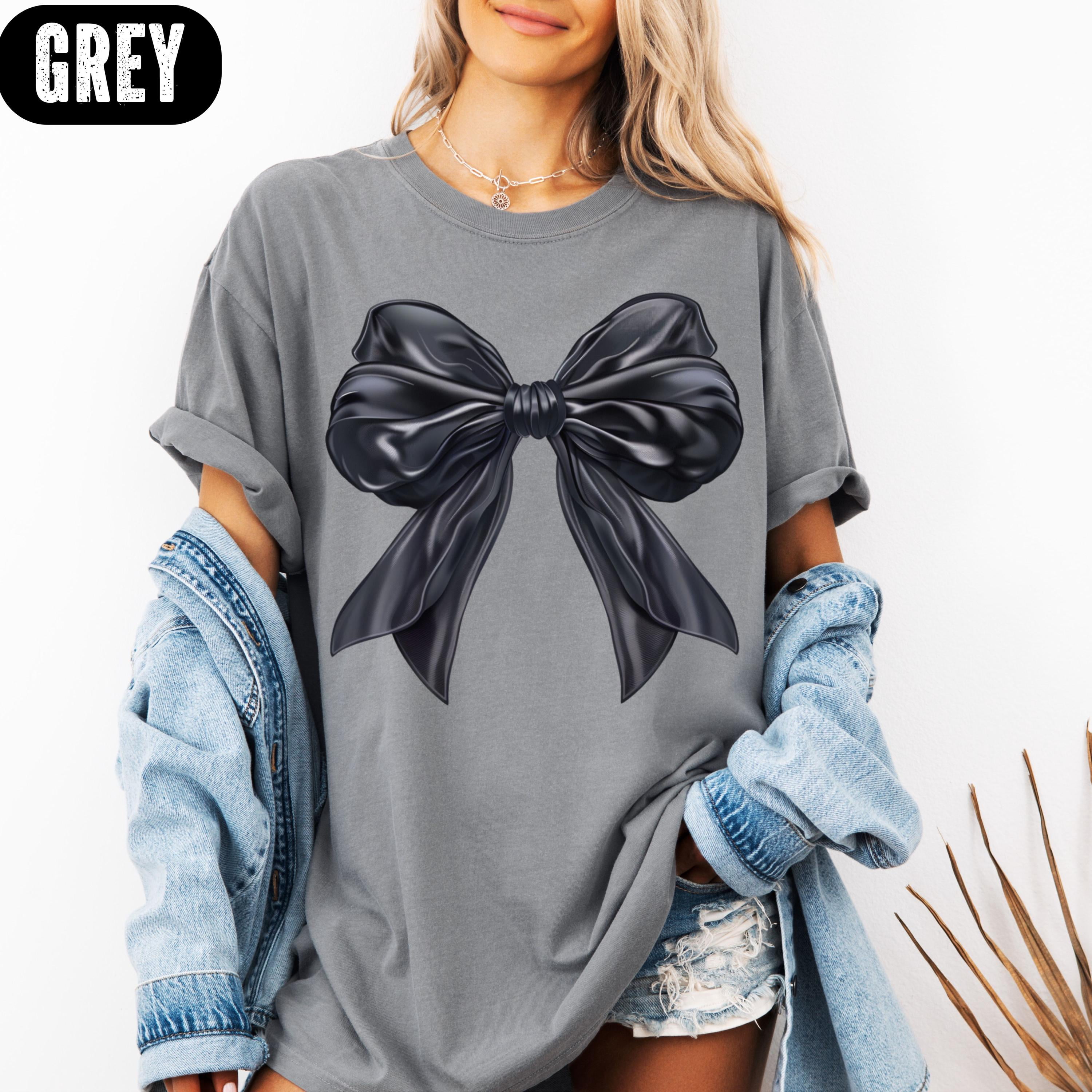 Black Bow Shirt, Coquette Black Bow Shirt, Black Lovers Shirt, Black ...