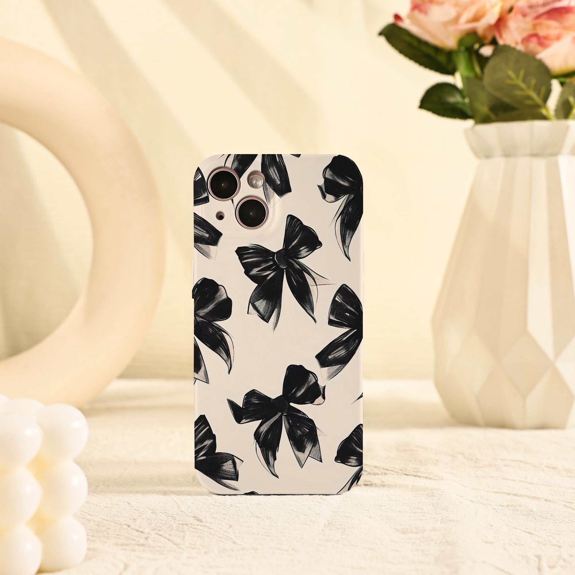 Black Bow Tough Case for Apple iPhone, Dual-Layer Polycarbonate TPU ...