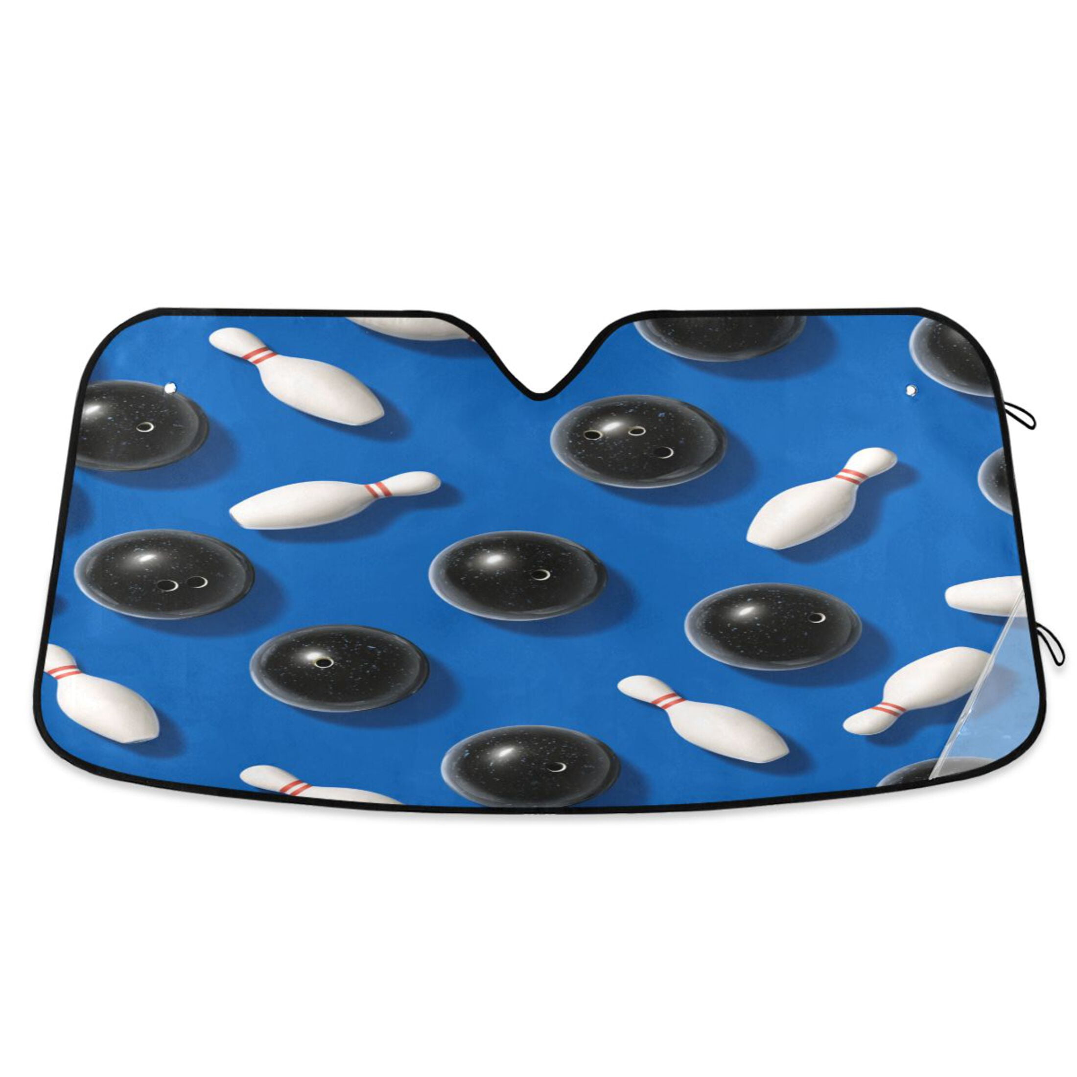Black Bowling Balls White Pins Windshield Sun Shade Automobile Visor ...