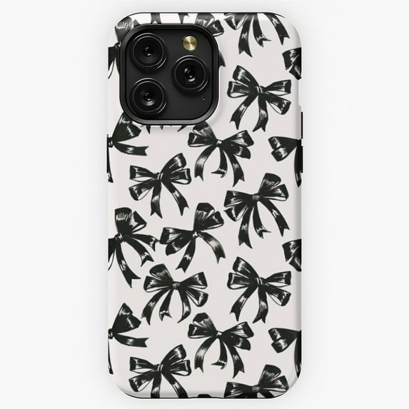 Black Bows Ribbons Coquette Aesthetic iPhone Case 17 16 15 14 13 12 11 ...