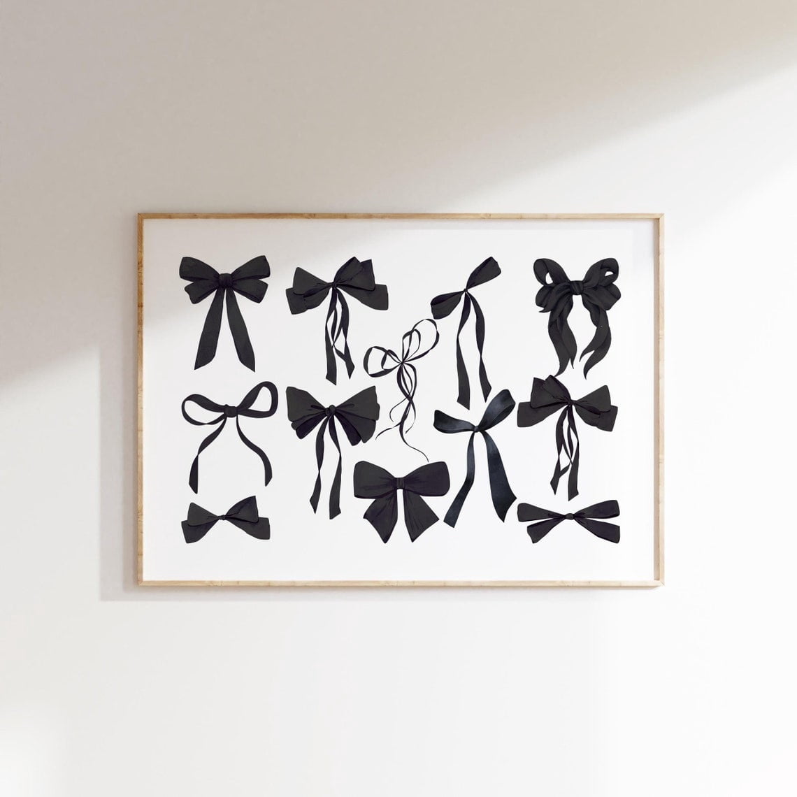 Black Bows Trendy Girly Aesthetic Room Wall Decor Unframed Paper Print ...