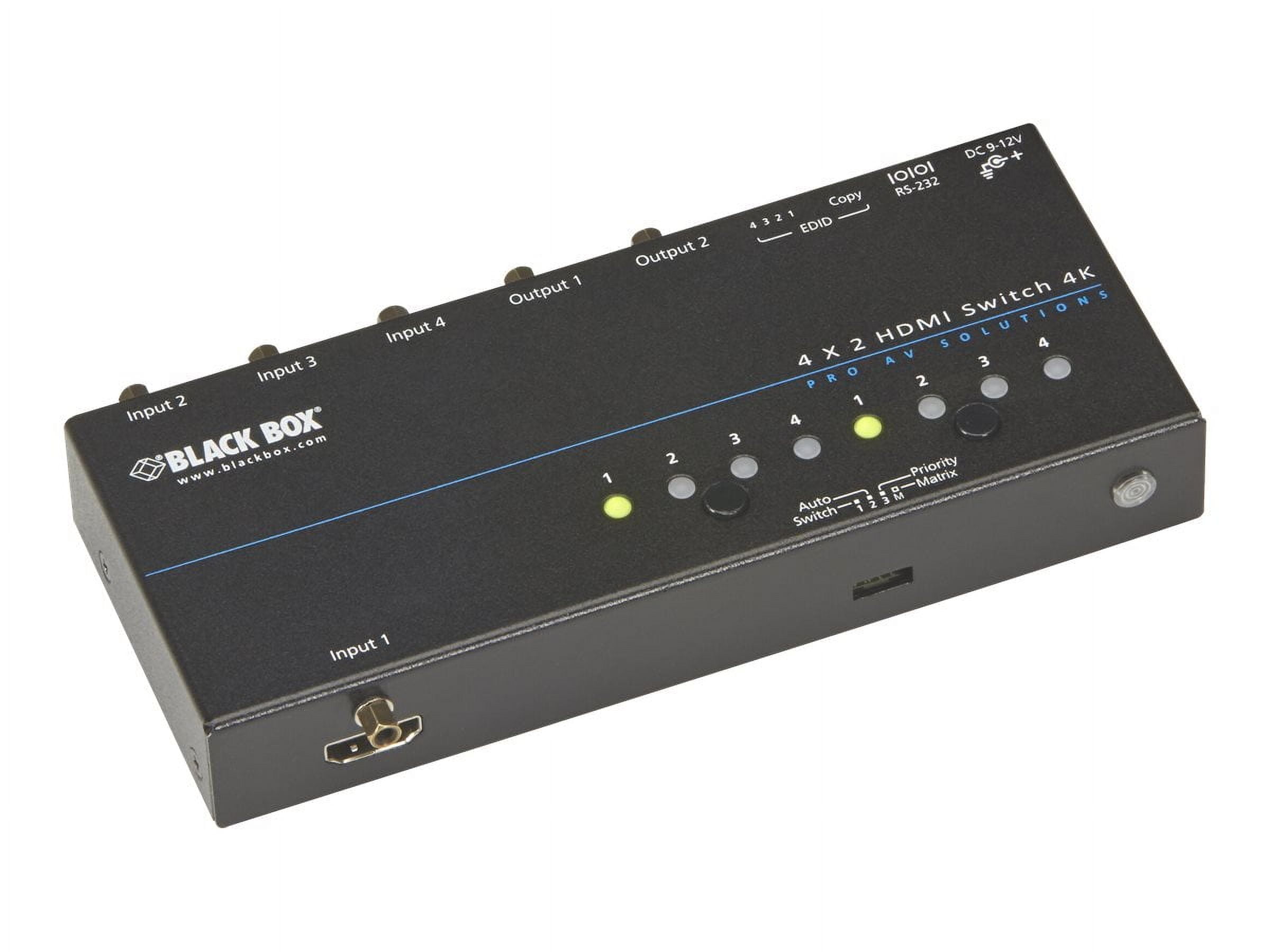 Black Box 4K HDMI Matrix Switch - 4 x 2 - 3840 ?? 2160 - 4K - 4 x 2 - 2 ...