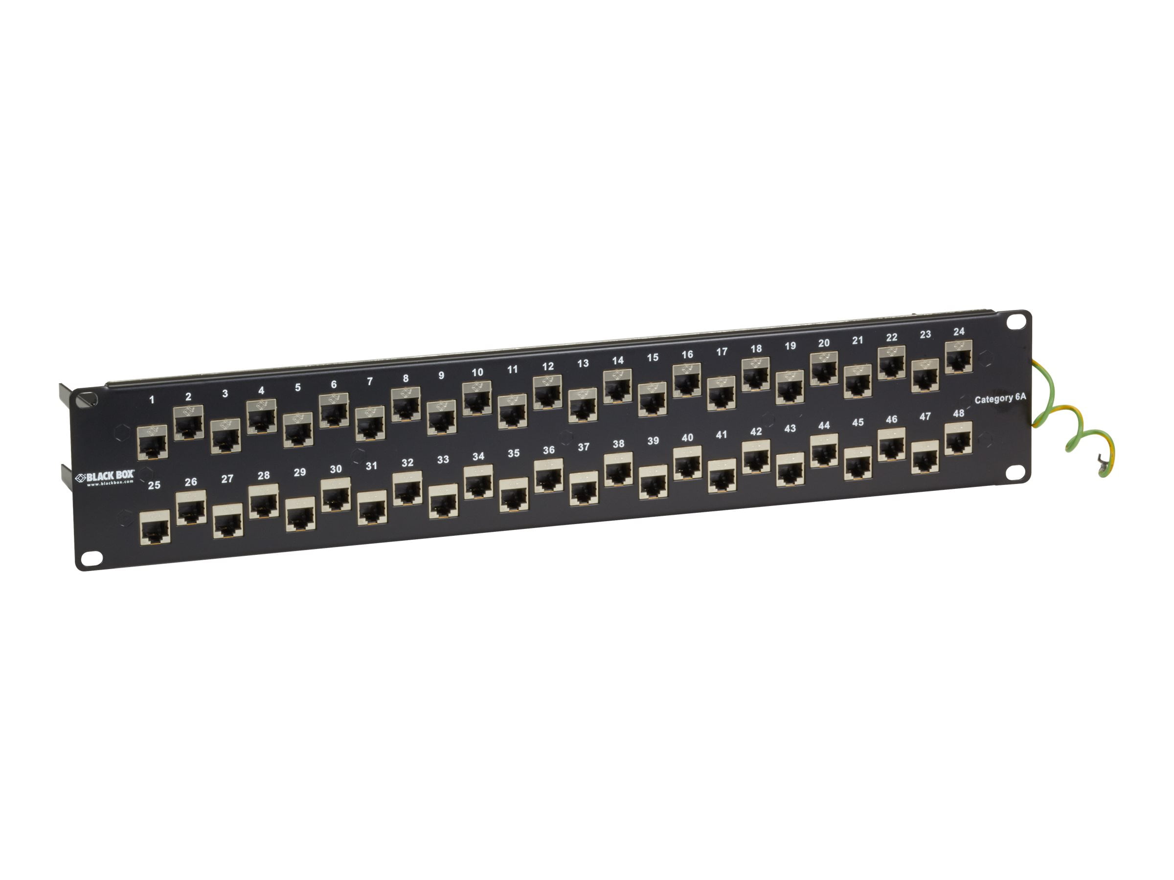 Black Box CAT6A Staggered Feed-Through Patch Panel - 2U - Walmart.com