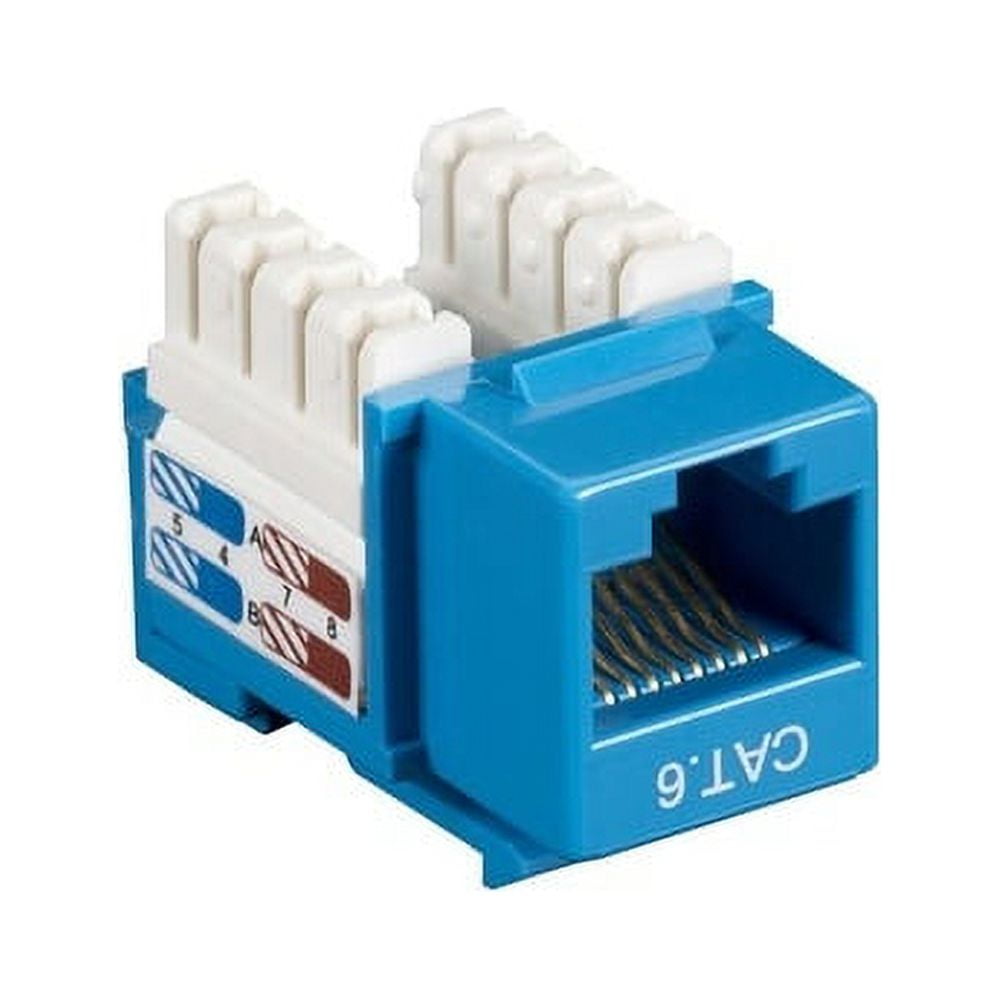Black Box Cat6 Keystone Jack - Unshielded, Rj45, Blue, 25-pack ...