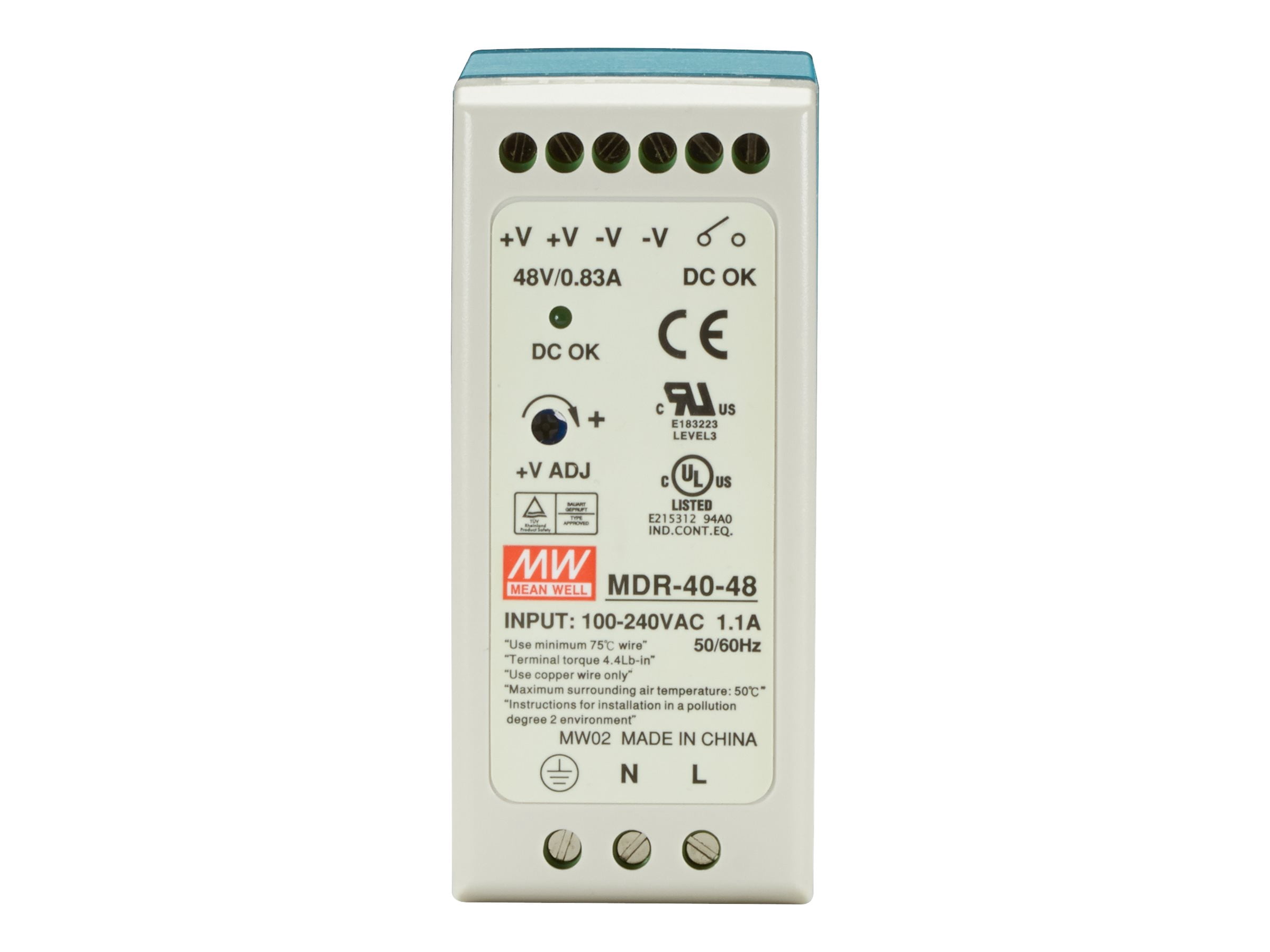 Black Box DIN Rail Power Supply 40 Watts 48 VDC - Walmart.com