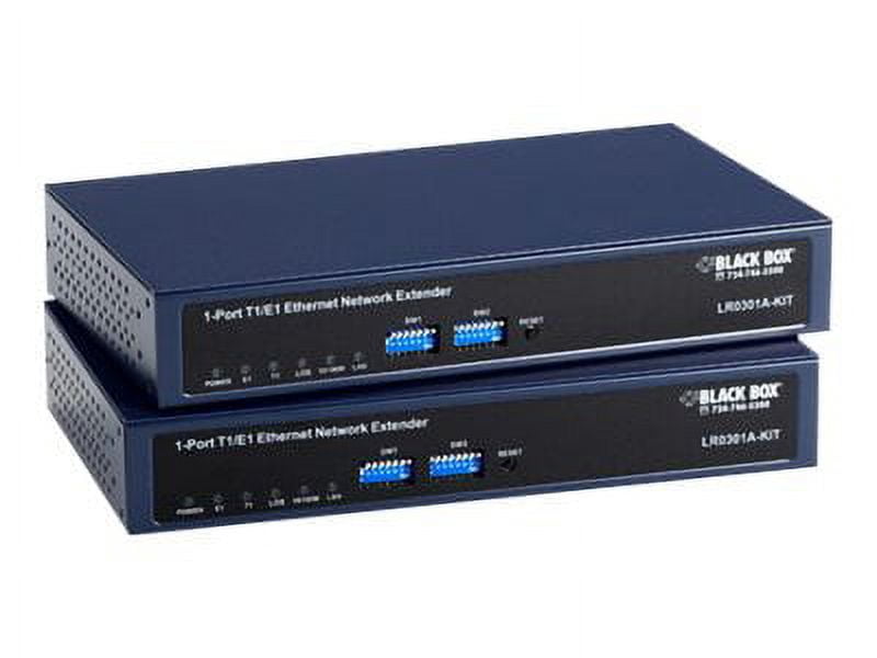 Black Box LR0300 Series Managed T1/E1 Fast Ethernet Extender Kit, 1km ...