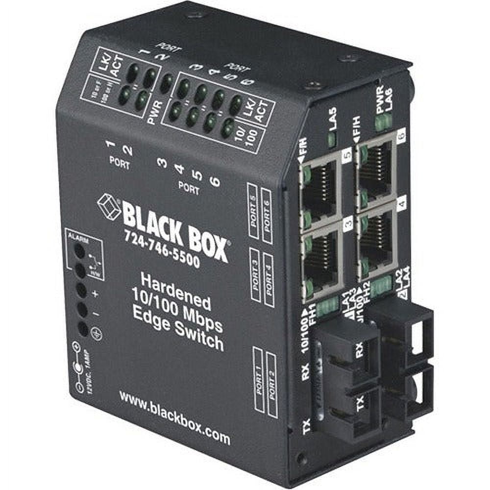 Black Box Fast Ethernet Hardened Temperature Switch - (4) 10-100-Mbps ...
