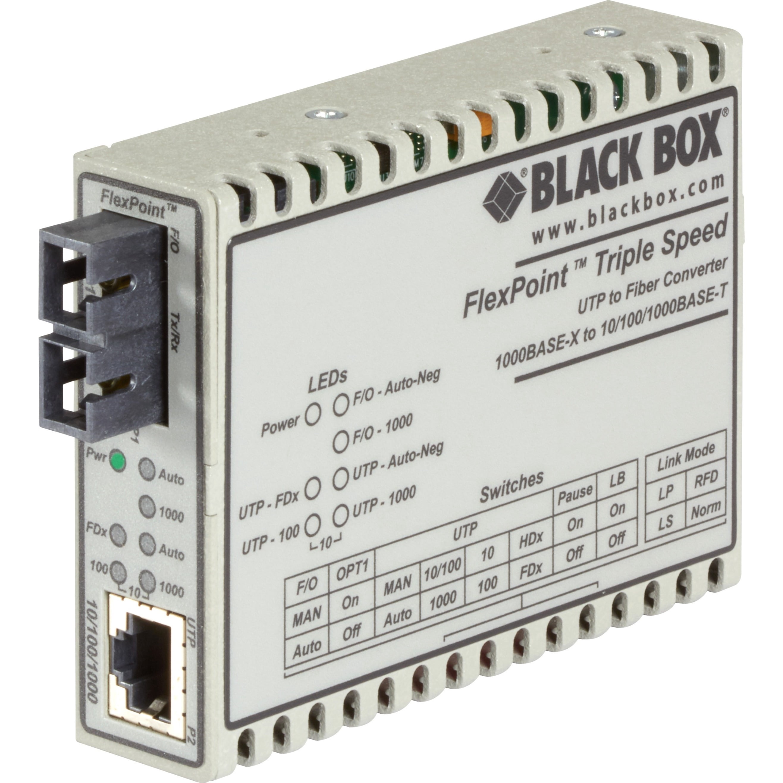 Black Box FlexPoint LMC1017A-MMSC Transceiver/Media Converter - Walmart.com