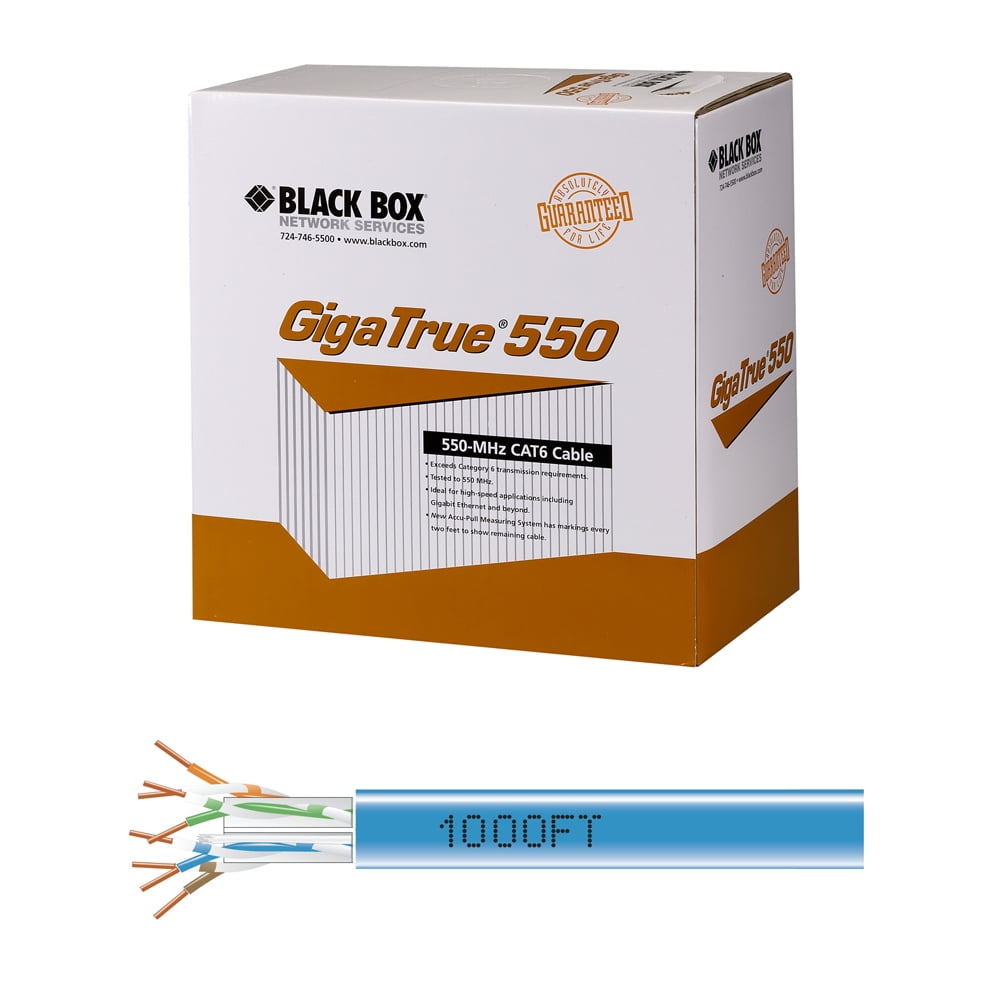 Black Box GigaTrue CAT6 550-MHz Solid Bulk Cable - Unshielded, CMR ...